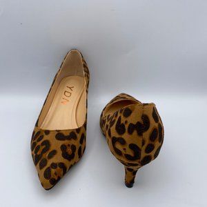 YDN | Shoes | Ydn Suede Leopard Low Kitten Heel Pumps | Poshmark